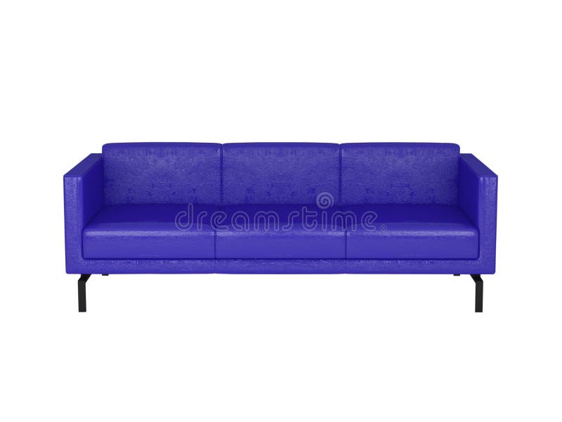 Blue Sofa Isolated on the White Stock Illustration - Illustration of ...