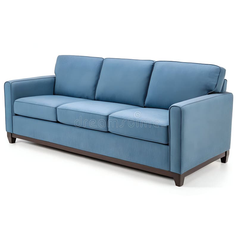 Blue Sofa Isolated on White Background Stock Illustration ...