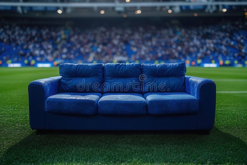 Blue Sofa Standing on the Sidelines of a Champions League Final Stock ...