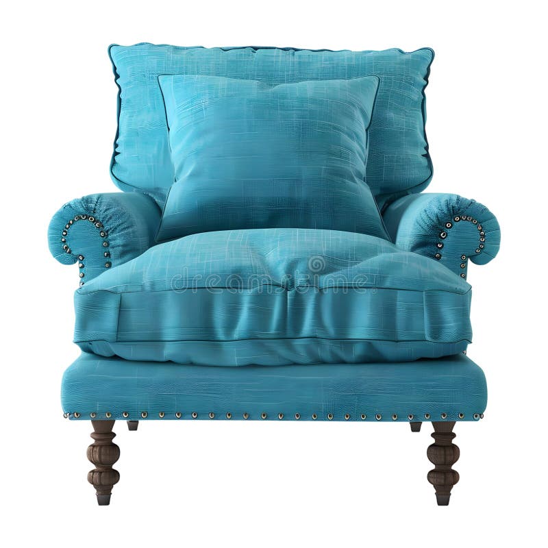 Blue Soft Chair on Transparent Background - Ai Generated Stock ...