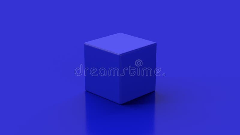 Blue Cube Disappears, Close-up. Abstract Animation, 3d Render Stock ...