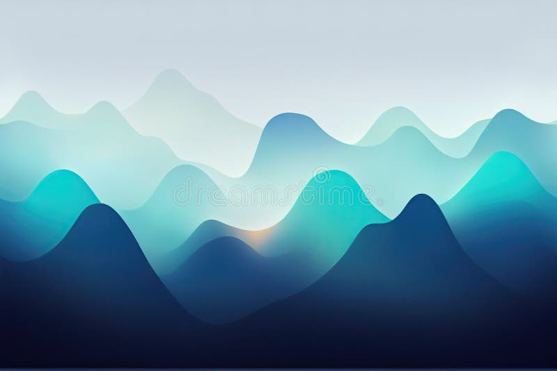 Blue Soft Hills Seamless Gradient Background with Blur Effect Stock ...