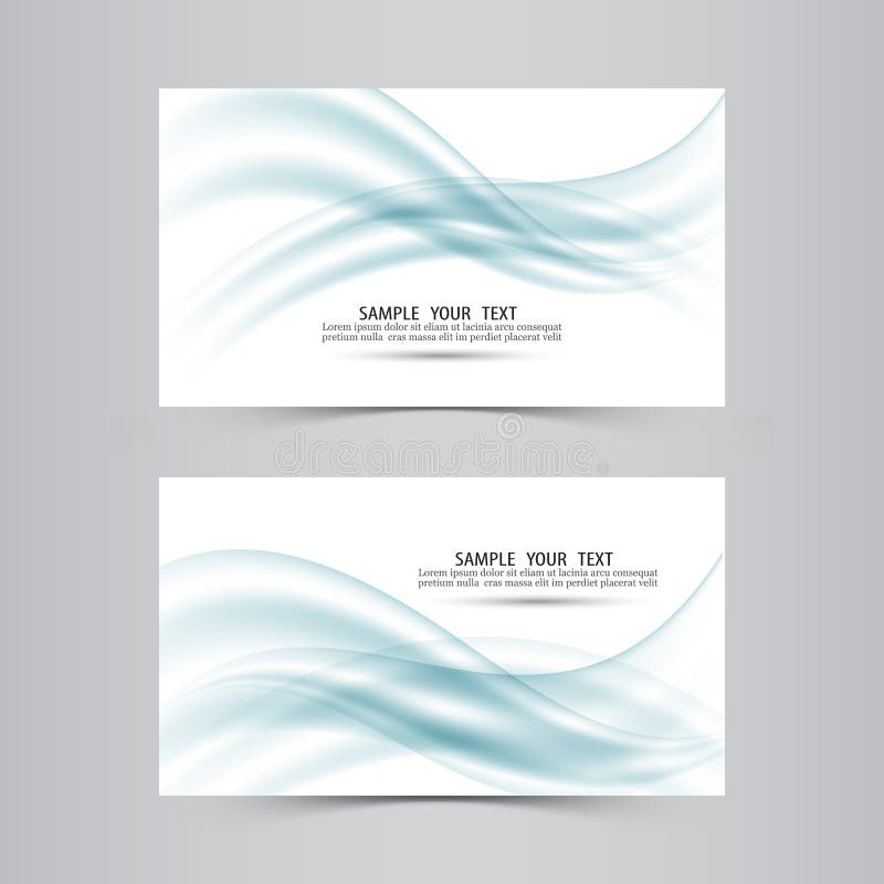 Blue Soft Line Wave Banner Set. Stock Vector - Illustration of border ...