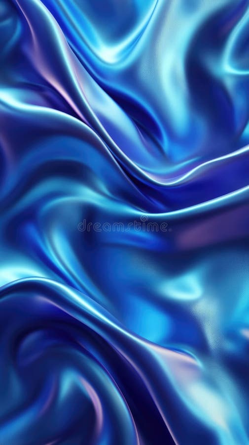 Blue Soft Satin Fabric Waves Vertical Background Design. Texture with ...