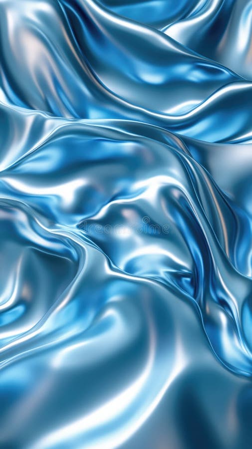 Blue Soft Satin Fabric Waves Vertical Background Design. Texture with ...