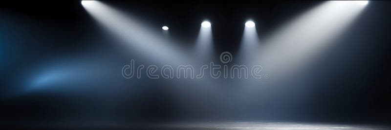 Blue Soft Spotlight on Plain Black Ai Generated Stock Illustration ...