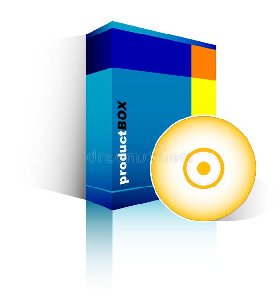 Blue software box stock vector. Illustration of disc, label - 2550231