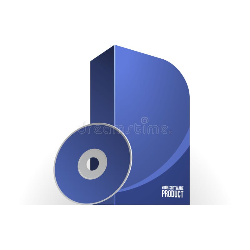 Blue Software Box with Rounded Corners. Ready for Your Design. Product ...