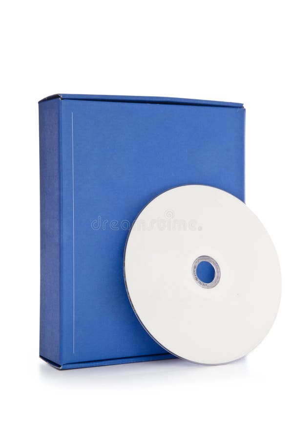 Blue Software Box with White Cd Stock Image - Image of computer ...