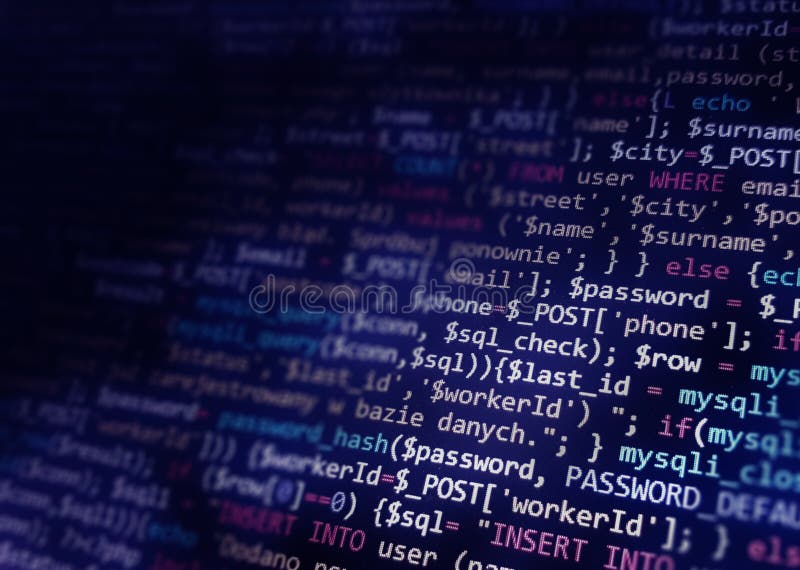 Web Developer on the Background of Evening Skyscrapers and Infographics ...