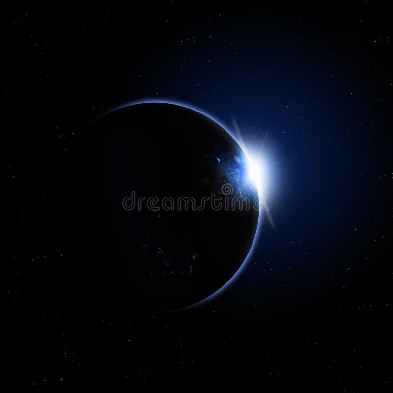 Blue Solar Eclipse stock illustration. Illustration of fantasy - 69887878