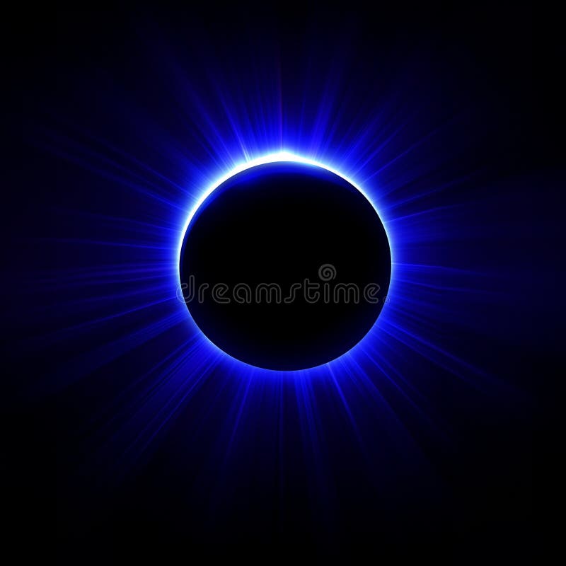 Blue Solar Eclipse Background Stock Illustration - Illustration of moon ...