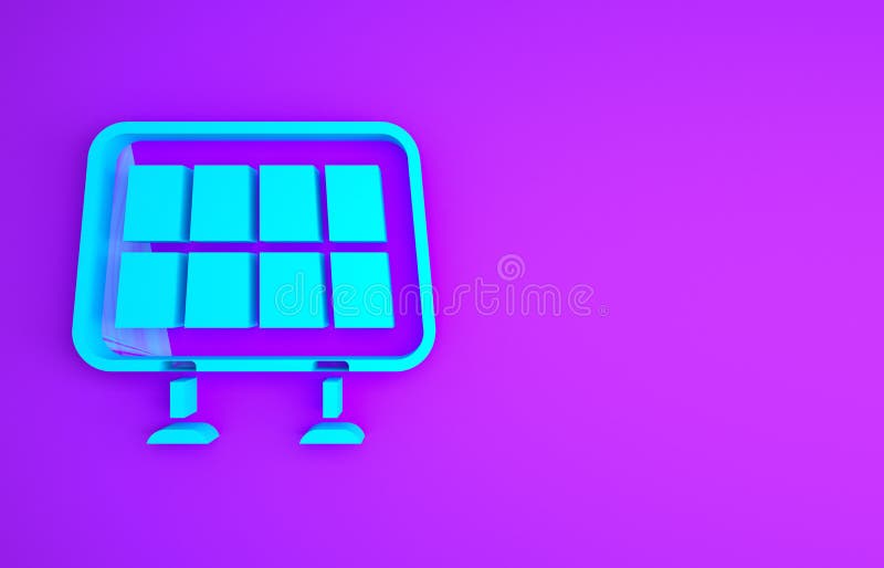 Blue Solar Energy Panel Icon Isolated on Purple Background. Minimalism ...