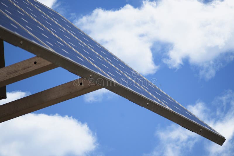 Blue Solar Panel on a Beautiful Day Stock Photo - Image of environment ...