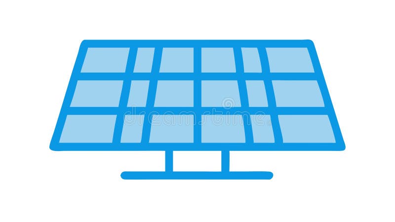 Blue Solar Panel Graphic Representing Renewable Energy Sustainability ...