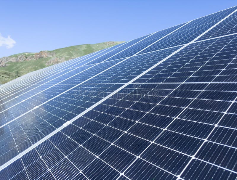 Blue Solar Panel Isolated on White Background. Solar Panels Pattern for ...