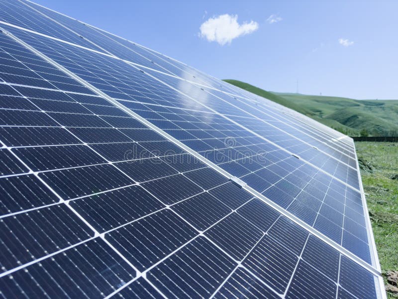 Blue Solar Panel Isolated on White Background. Solar Panels Pattern for ...