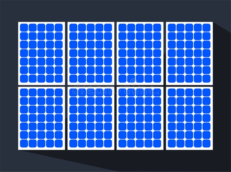 Blue Solar Panel Vector Icon Stock Vector - Illustration of concept ...