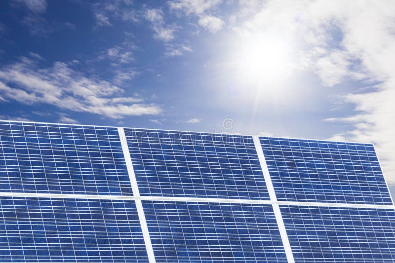 Blue Solar Panel Isolated on White Background. Solar Panels Pattern for ...