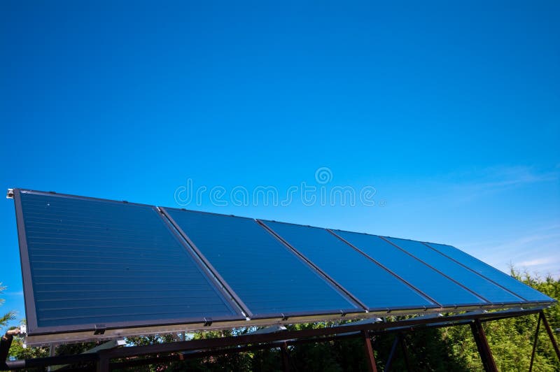 Blue solar panels stock image. Image of blue, space, garden - 25268757