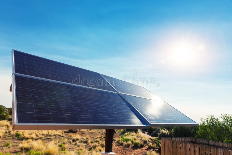 Blue solar panels. stock photo. Image of industry, future - 84946852