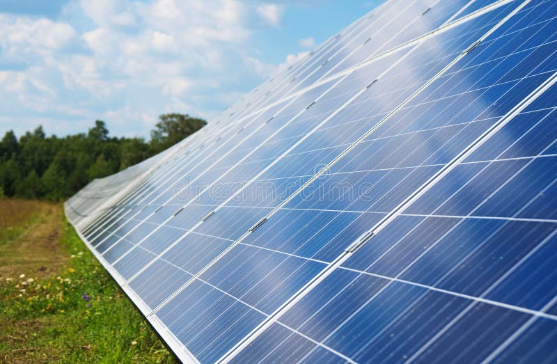 Blue solar panels. stock image. Image of ecology, alternate - 126786063