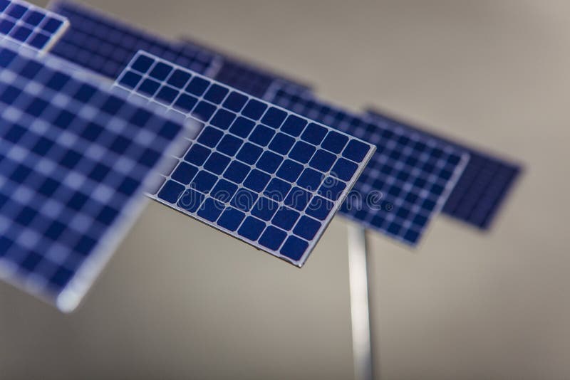 Double Series of Solar Panels Stock Image - Image of technology ...