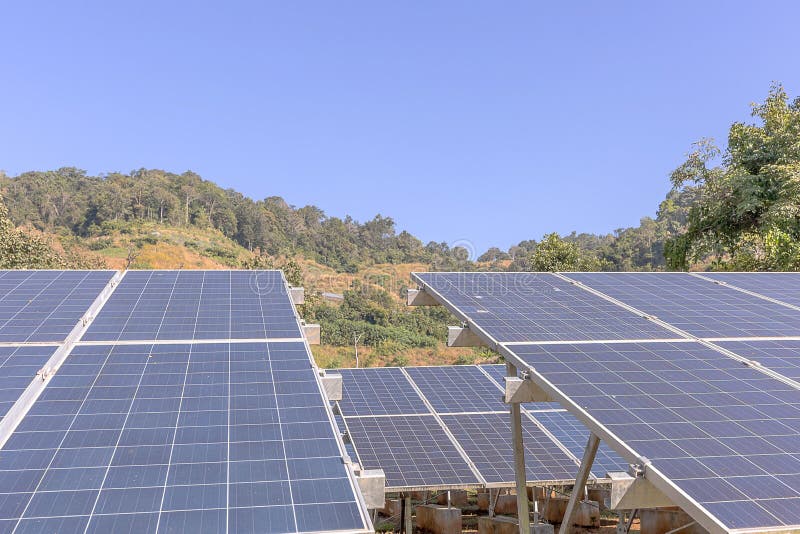 Blue solar panels stock image. Image of electric, sunlight - 213794721