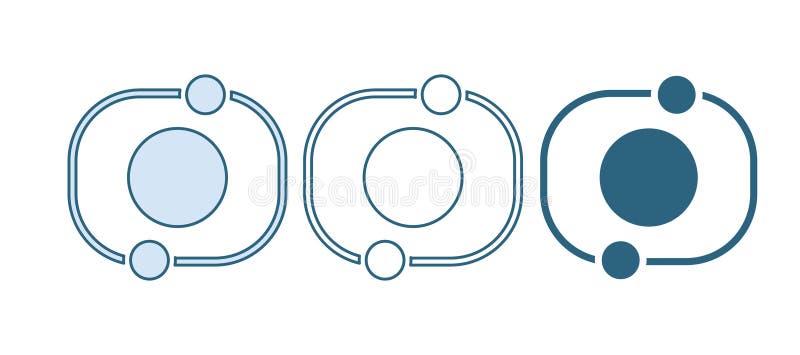 Blue Solar System Icon Isolated on White Background. the Planets ...