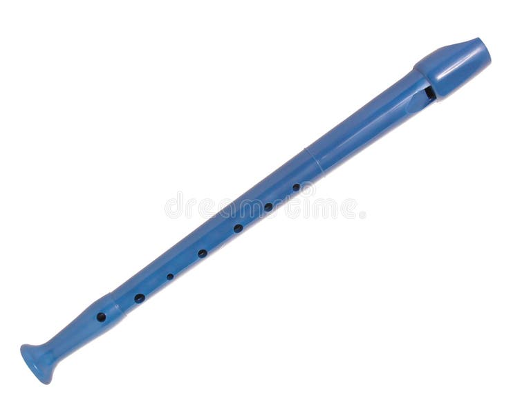 Blue Soprano Recorder stock image. Image of plastic, music - 28499