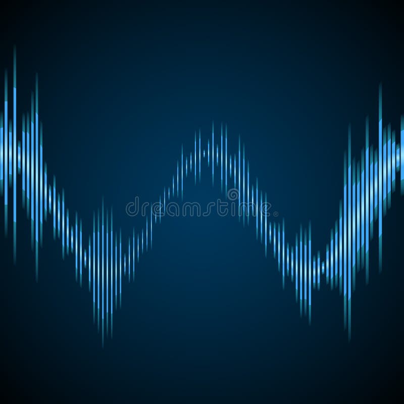Bright Sound Wave On A Dark Blue. Stock Vector - Illustration of ...