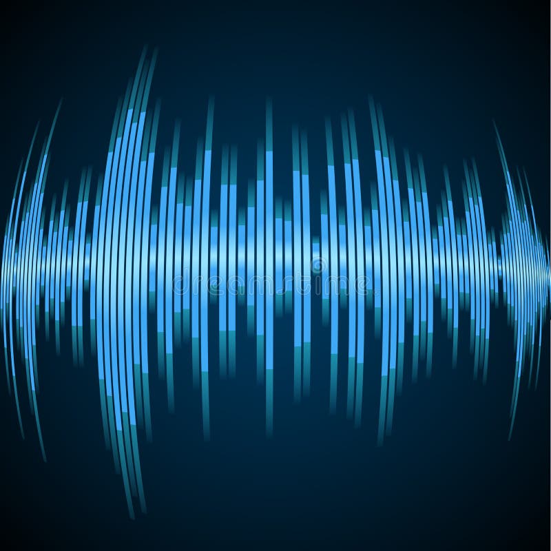 Blue sound wave stock vector. Illustration of pulse, graph - 70664713