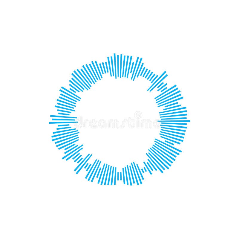 Blue Sound Wave Radial Pattern Vector Illustration Stock Vector ...