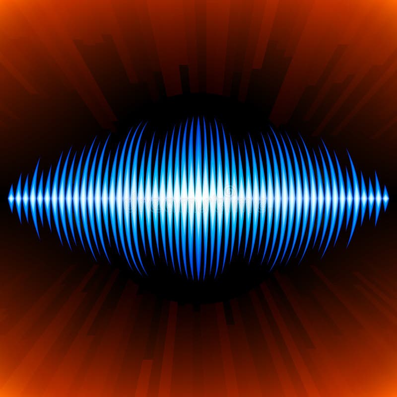 Blue Sound Waveform with Hex Grid Light Filter Stock Vector ...