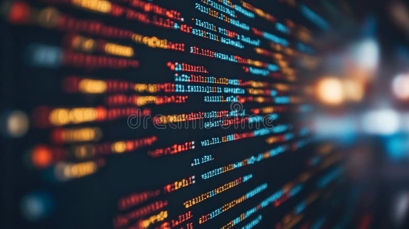 Binary Code Displayed Computer Screen Against Blue Background Stock Photos - Free & Royalty-Free ...