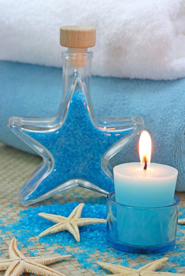Blue spa stock image. Image of decorating, bamboo, aromatherapy - 4297383