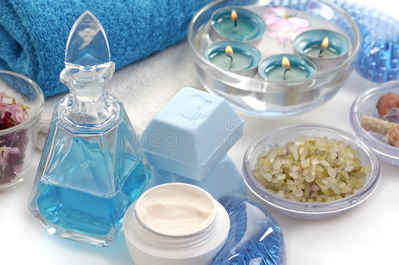Blue spa stock image. Image of bathroom, health, lifestyle - 4618063