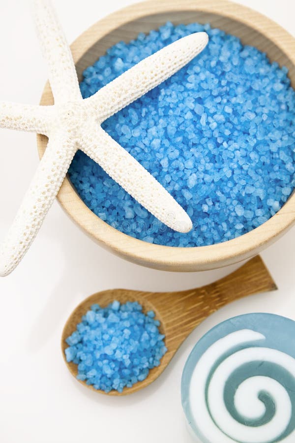 Blue spa set stock photo. Image of care, bowl, skin, herbal - 23430908