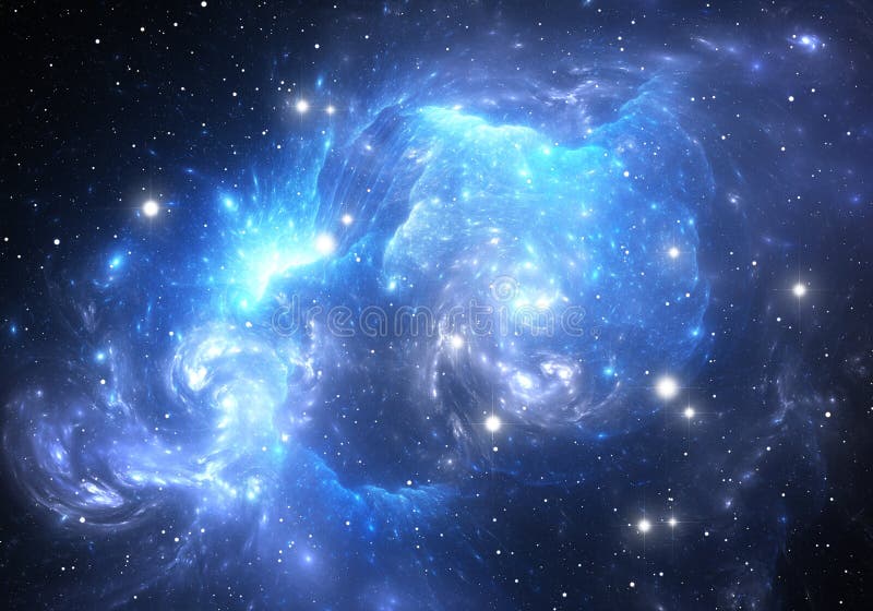 Blue space nebula stock illustration. Illustration of dynamic - 48496064