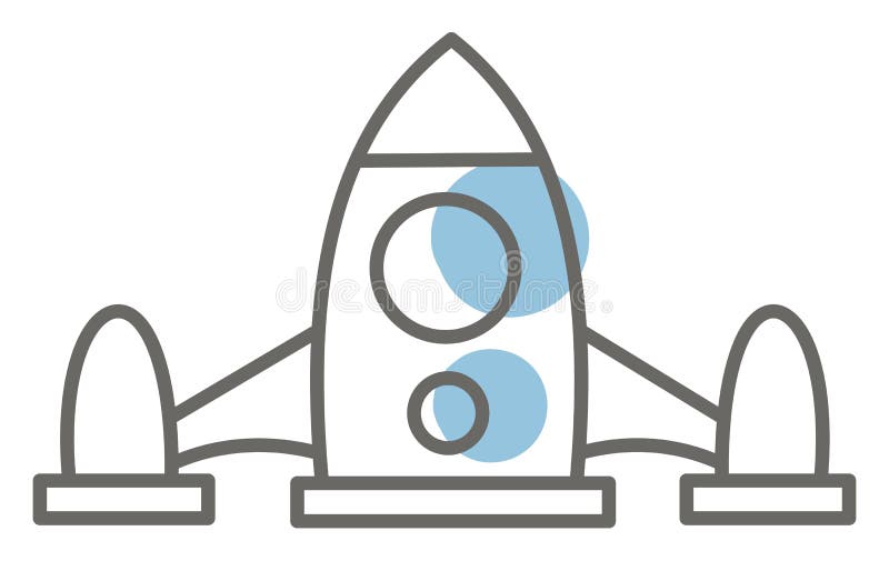 Blue Space Rocket Ship, Icon Stock Vector - Illustration of success ...