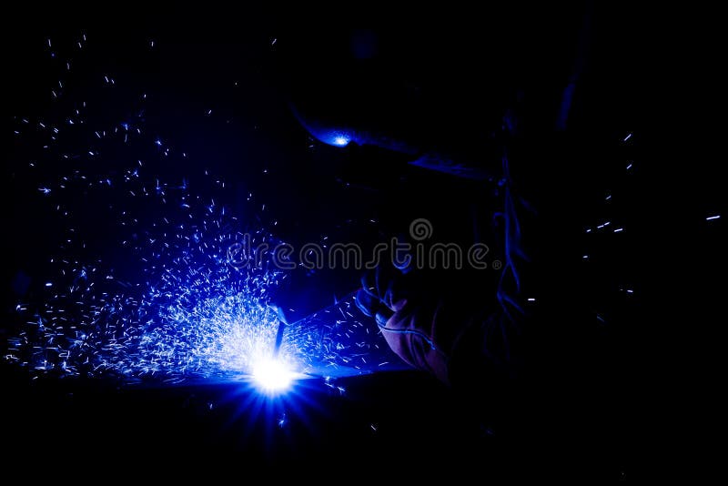 Blue Spark stock image. Image of fabricator, industrial - 50607033