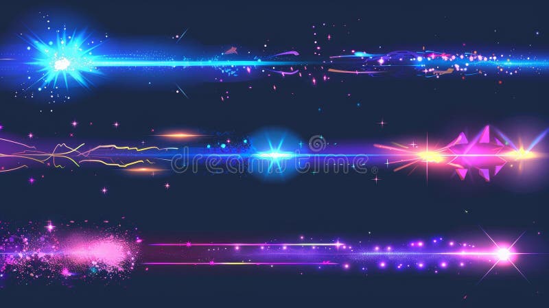 The Blue Sparkle Light Glow Line Divider Modern Features Transparent ...