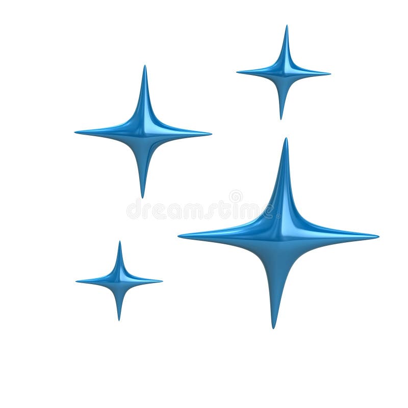 Blue Sparkle Stars Icon 3d Illustration Stock Illustration ...
