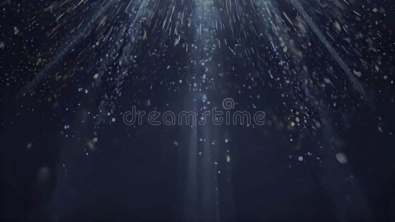 Blue Sparkles Falling in Slow Motion Against Black Background Stock ...