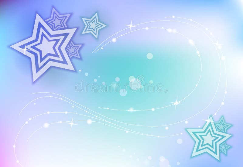 Blue Sparkling Background with Stars Stock Illustration - Illustration ...