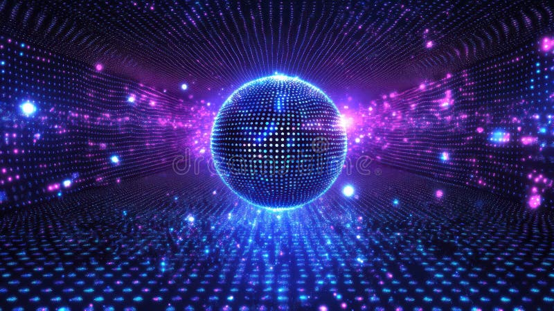 Blue Sparkling Disco Backdrop with Shiny Dots Stock Illustration ...