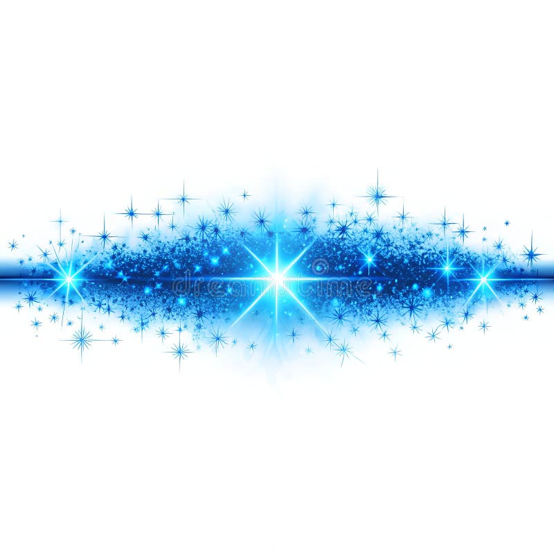 Blue Sparkling Lights on Black Background and Space Stock Illustration ...