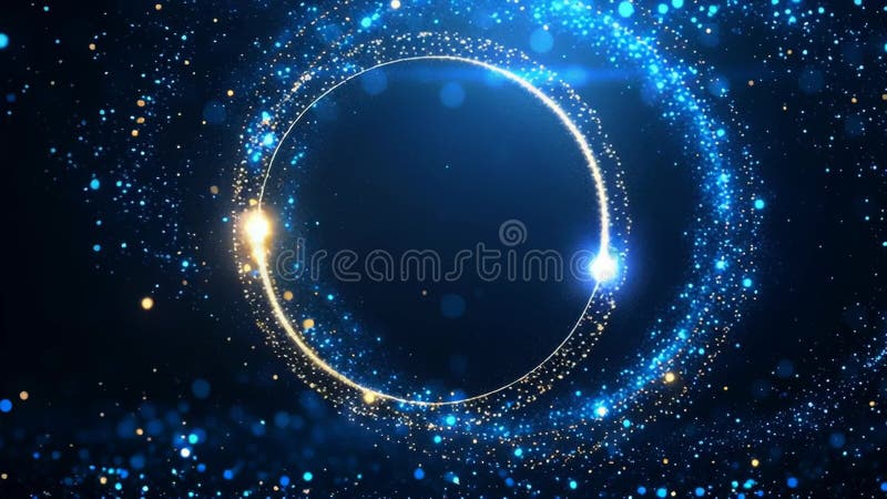 Sparkling Blue Particles Create a Mesmerizing Cosmic Circle Effect at ...