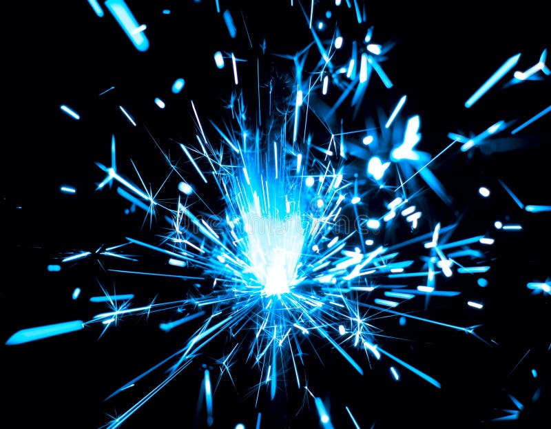 Blue Sparks Of Bengal Light Stock Image - Image of shiny, bengal: 7428291