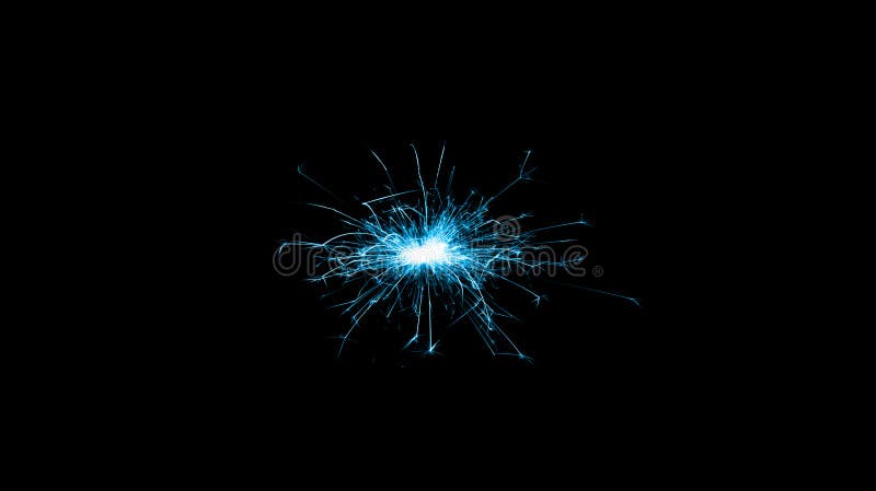 Blue Sparks in the Dark, Lines of Light Stock Photo - Image of glow ...